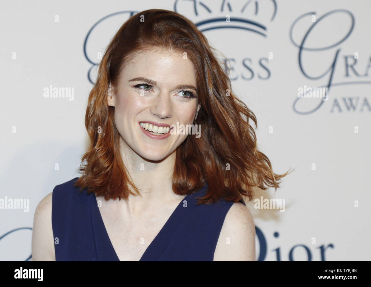 Rose Leslie arrives on the red carpet at the 2016 Princess Grace awards ...