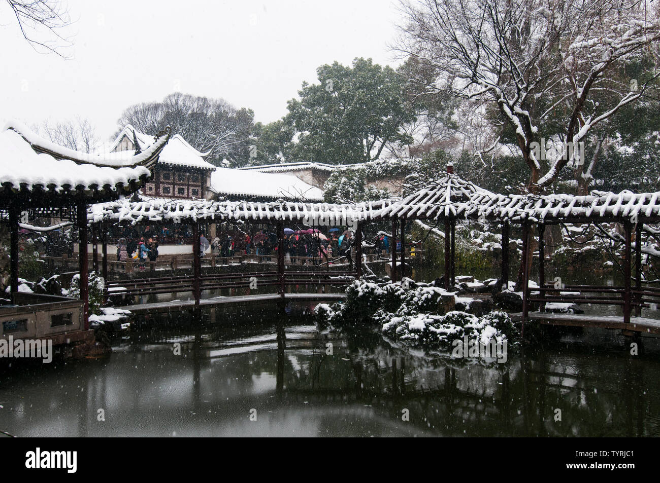Snow scenery Suzhou Garden Stock Photo - Alamy