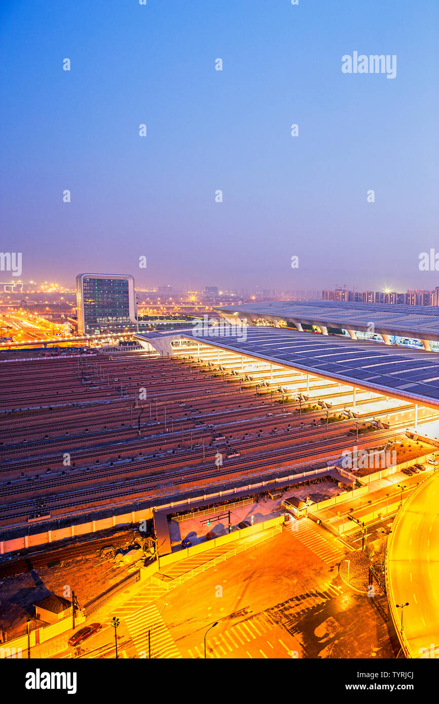 top view of railway station Stock Photo - Alamy