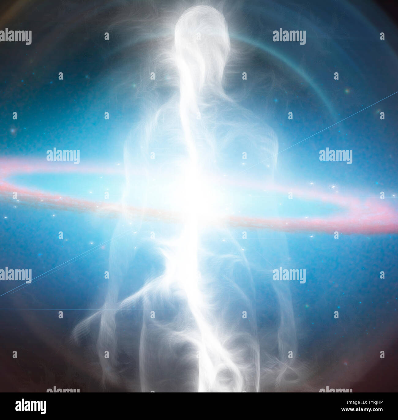 Spirit emerges from space. Soul or Aura Stock Photo - Alamy