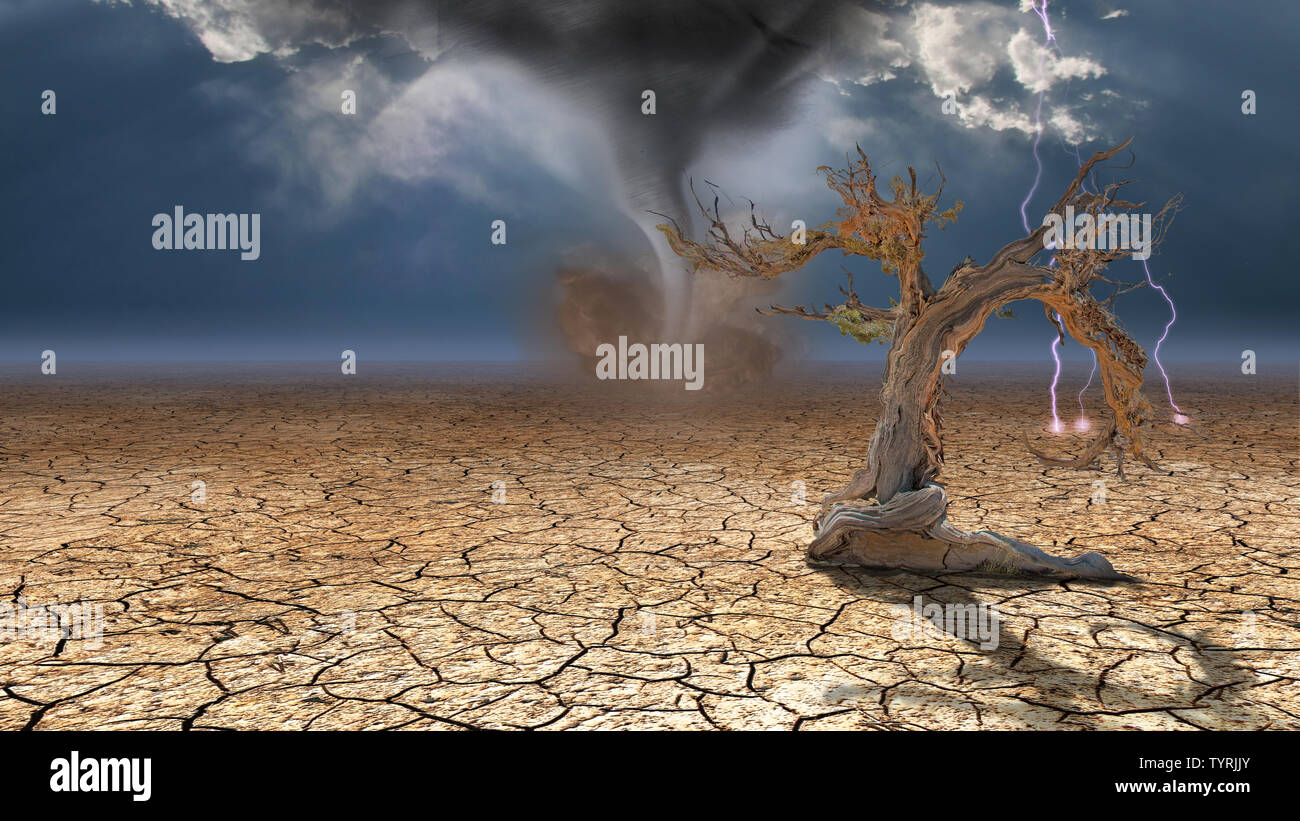 Desert Dust Devil. Tornado in arid land Stock Photo - Alamy