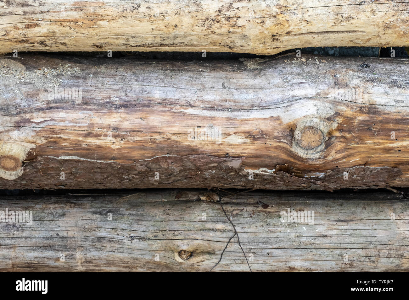 the wall of the log house, the wall of logs. Old wall Stock Photo - Alamy