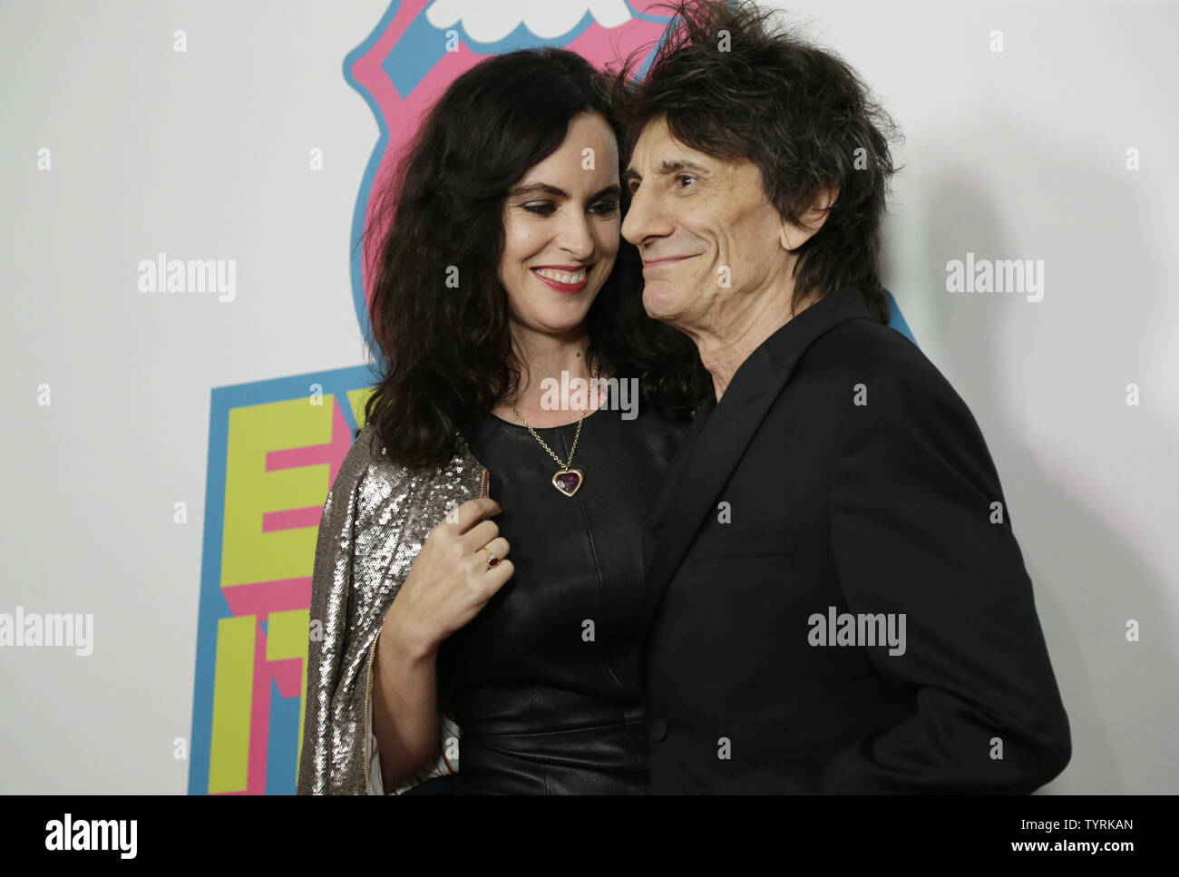 Ronnie Wood and Sally Humphries arrive on the red carpet at Industria ...