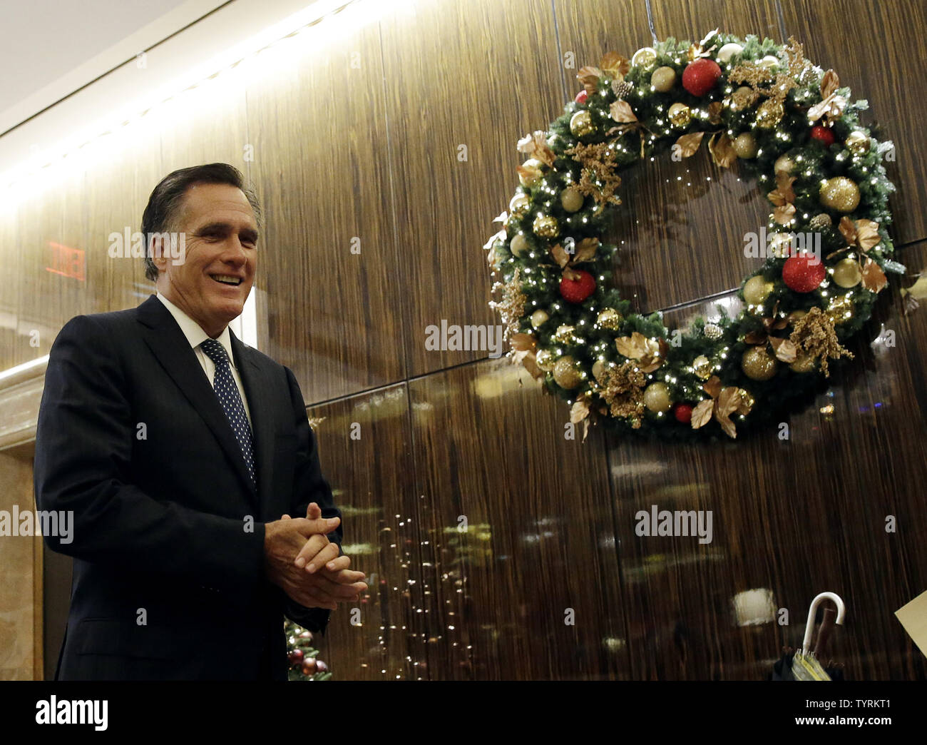 Former Governor of Massachusetts Mitt Romney speaks to the press after ...