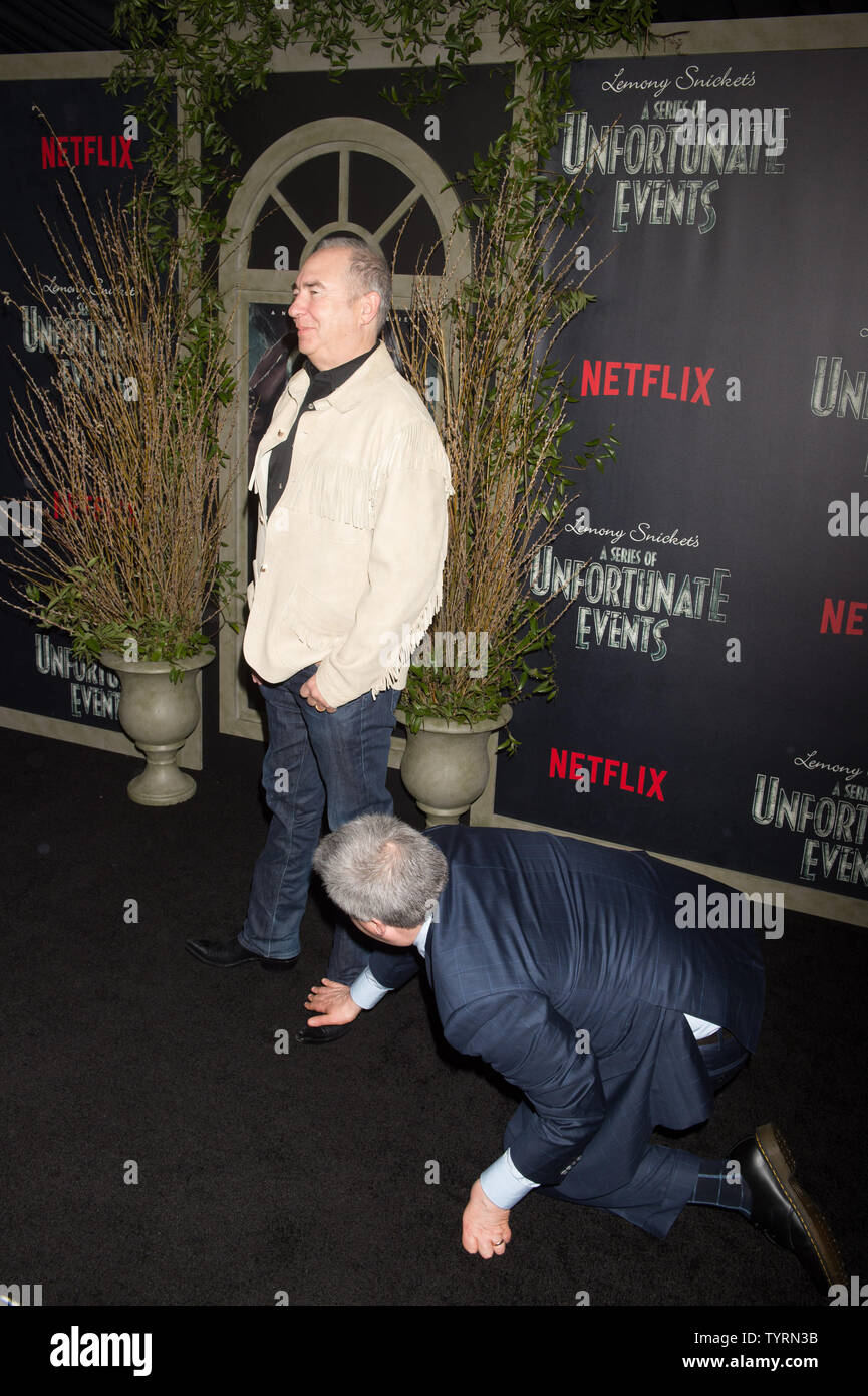 Barry Sonnenfeld, L, and Daniel Handler, R, arrive on the red carpet at ...