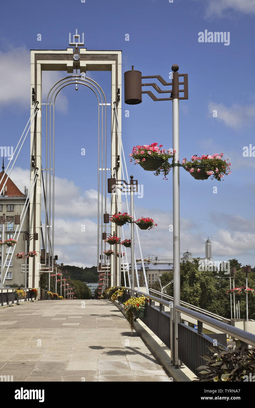 Pedestrian bridge over Neman river in Kaunas. Lithuania Stock Photo - Alamy