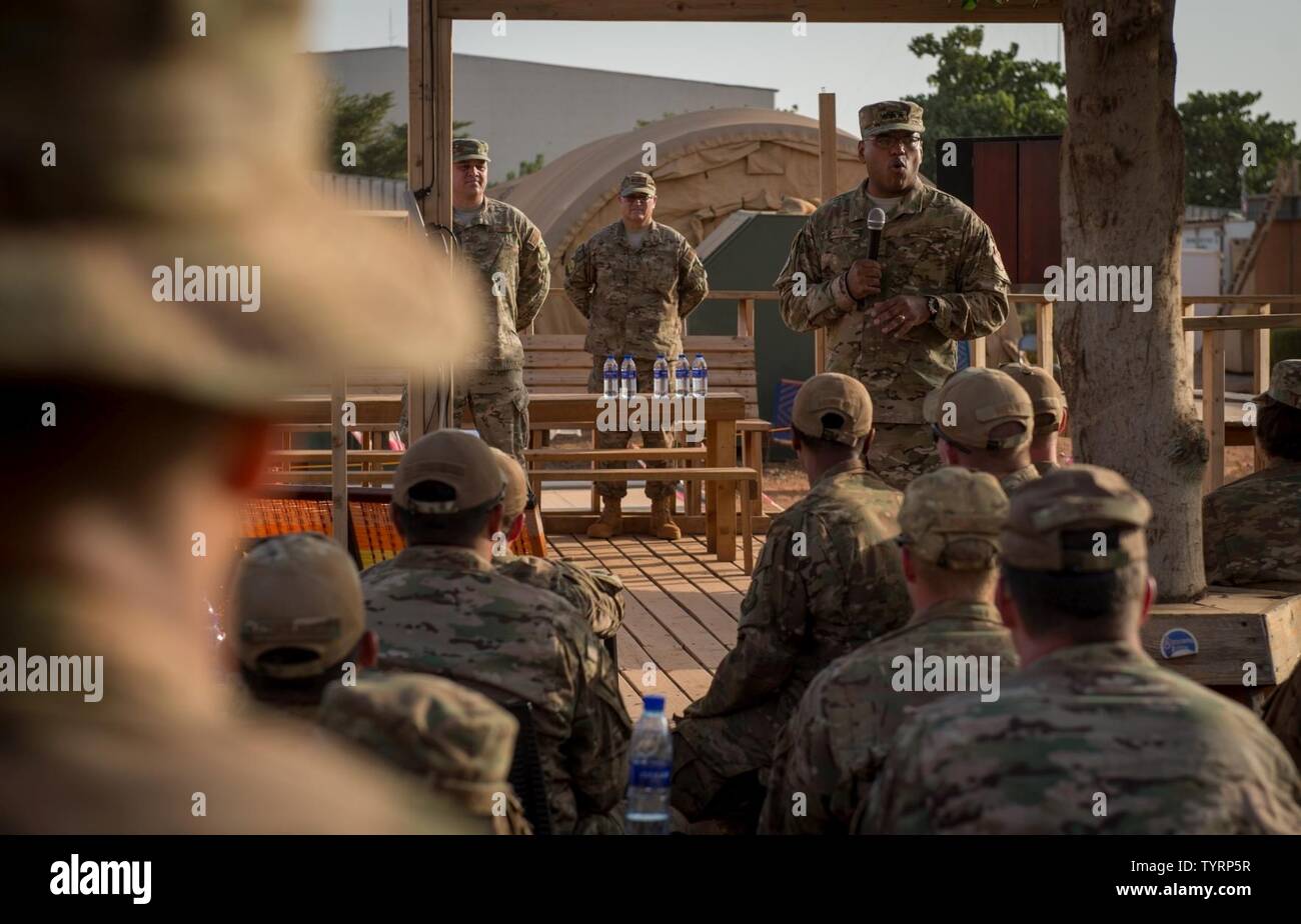 U.S. Air Force Lt. Gen. Richard Clark, 3rd Air Force commander, speaks ...