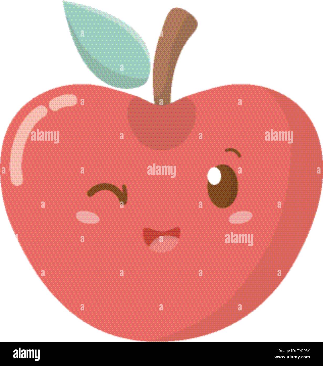 delicious tasty sweet fruit apple cartoon vector illustration graphic ...