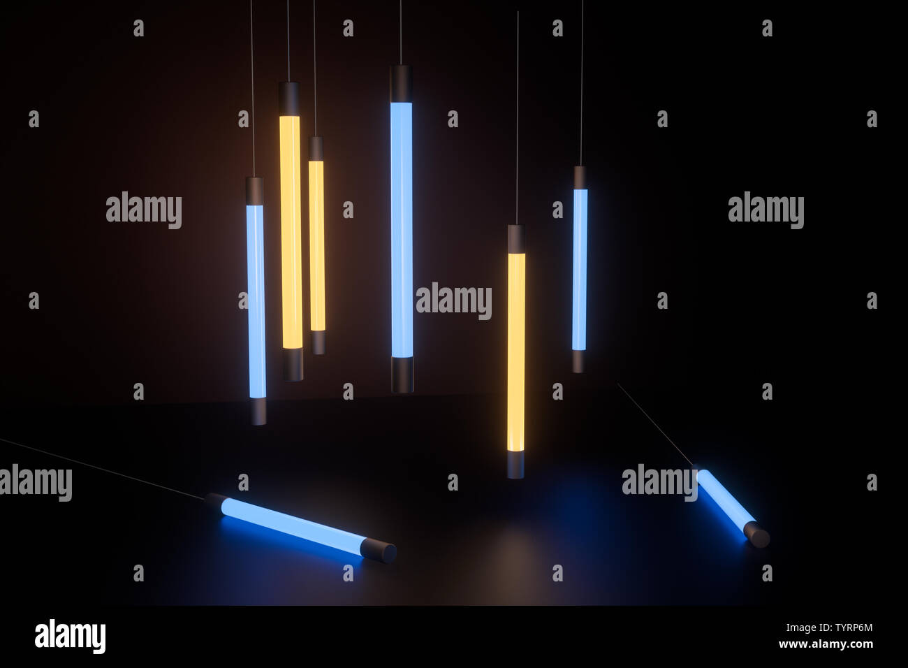 Long LED light, three-dimensional rendering Stock Photo - Alamy