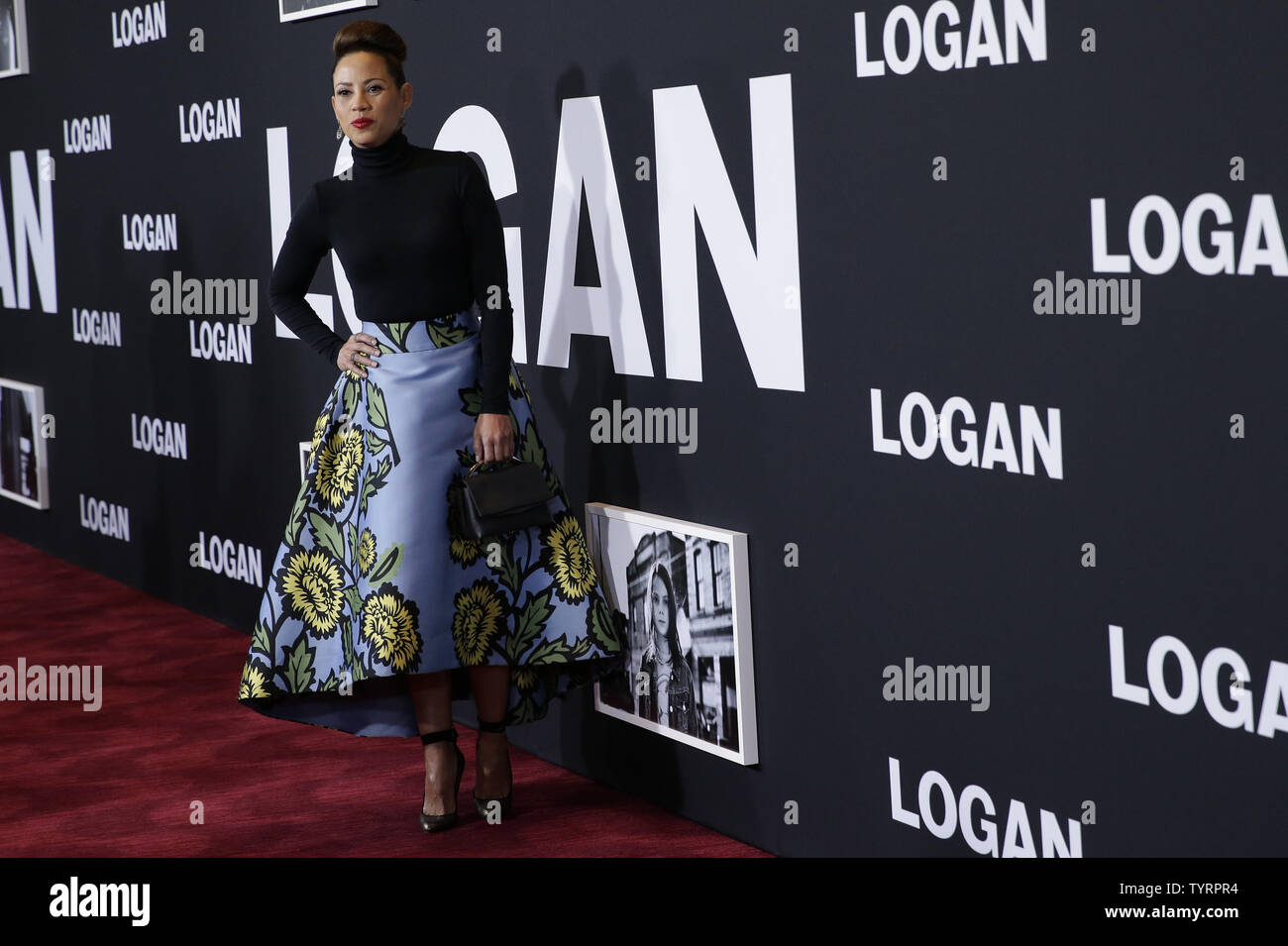 Elizabeth Rodriguez arrives on the red carpet at the 'Logan' New York ...