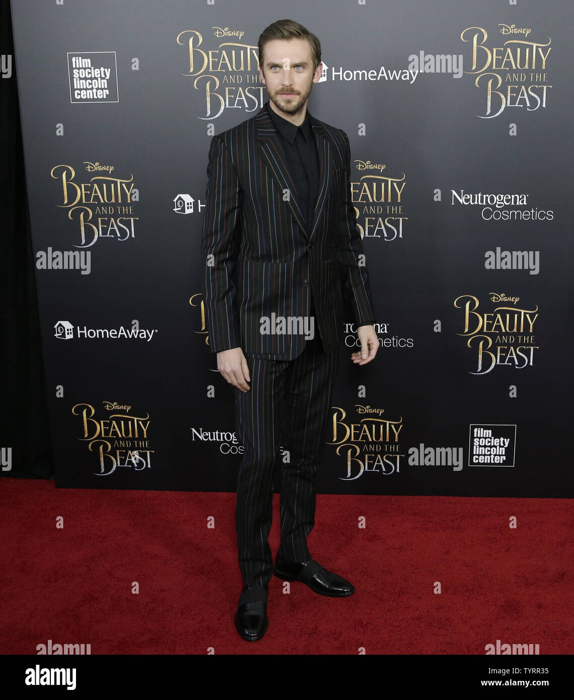Dan Stevens arrives on the red carpet at the 'Beauty And The Beast' New ...