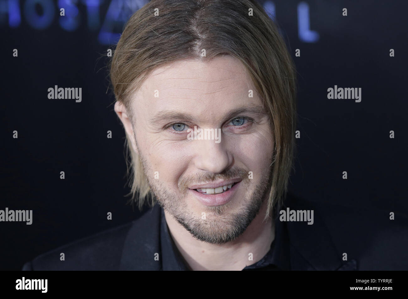 Michael Pitt arrives on the red carpet at the 'Ghost In The Shell' New ...