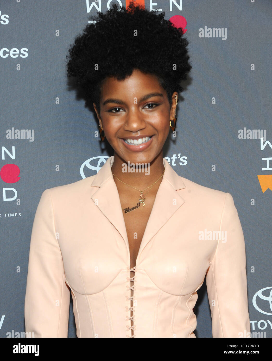 Ebonee Davis arrives on the red carpet at Tina Brown's eighth annual ...