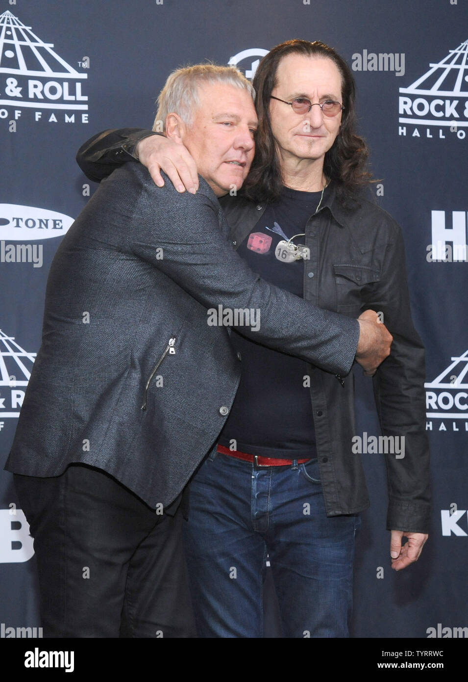 Photo of geddy lee and alex lifeson hi-res stock photography and images ...