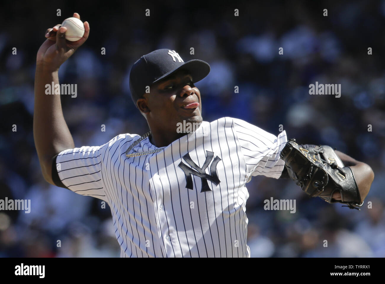New York Yankees starting pitcher Michael Pineda throws a pitch against ...