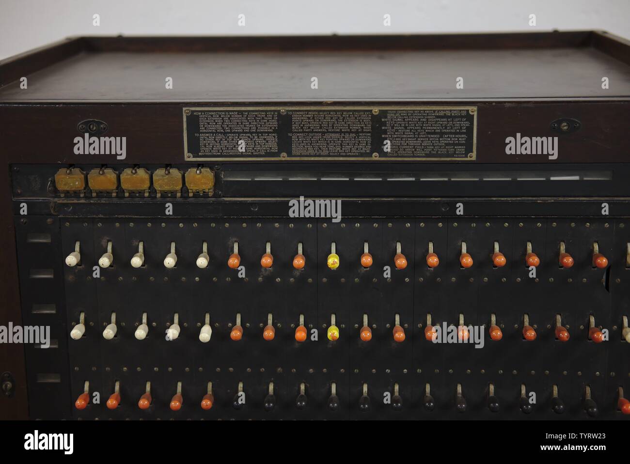 Antique 1940s era telephone switchboard at Ft. Miles, Delaware Stock ...