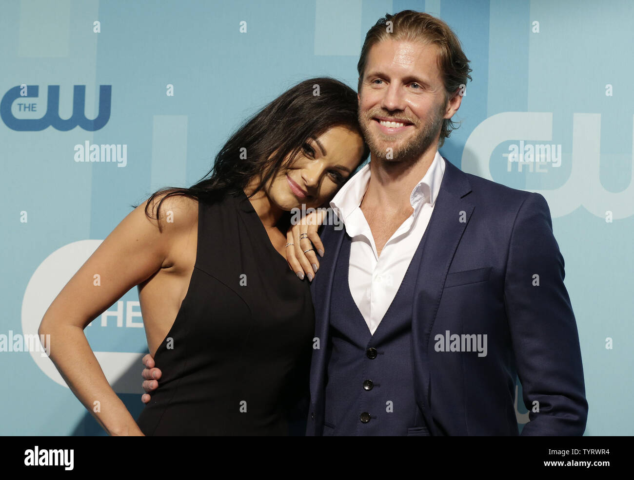Matt Barr and Christina Ochoa arrive on the red carpet at the 2017 CW ...