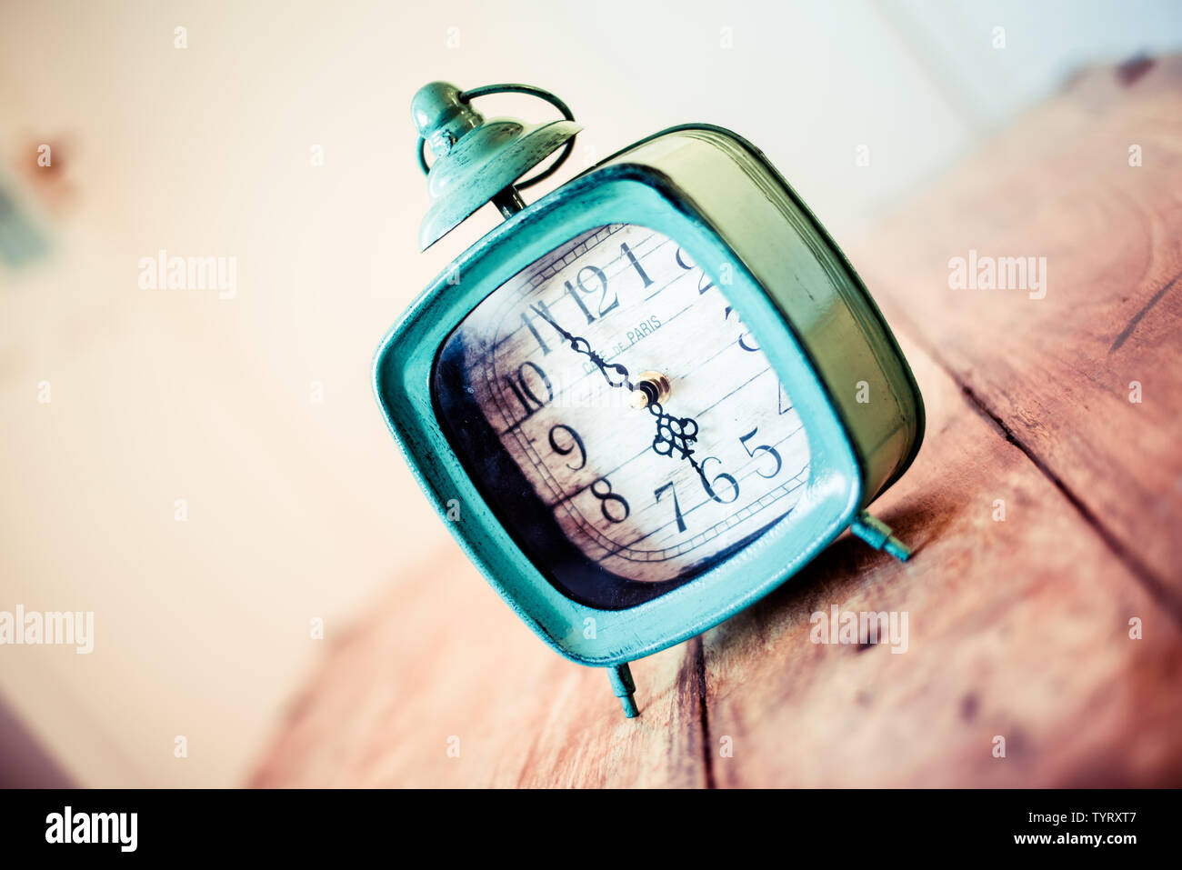Rustic clock - vintage old fashioned clock Stock Photo - Alamy