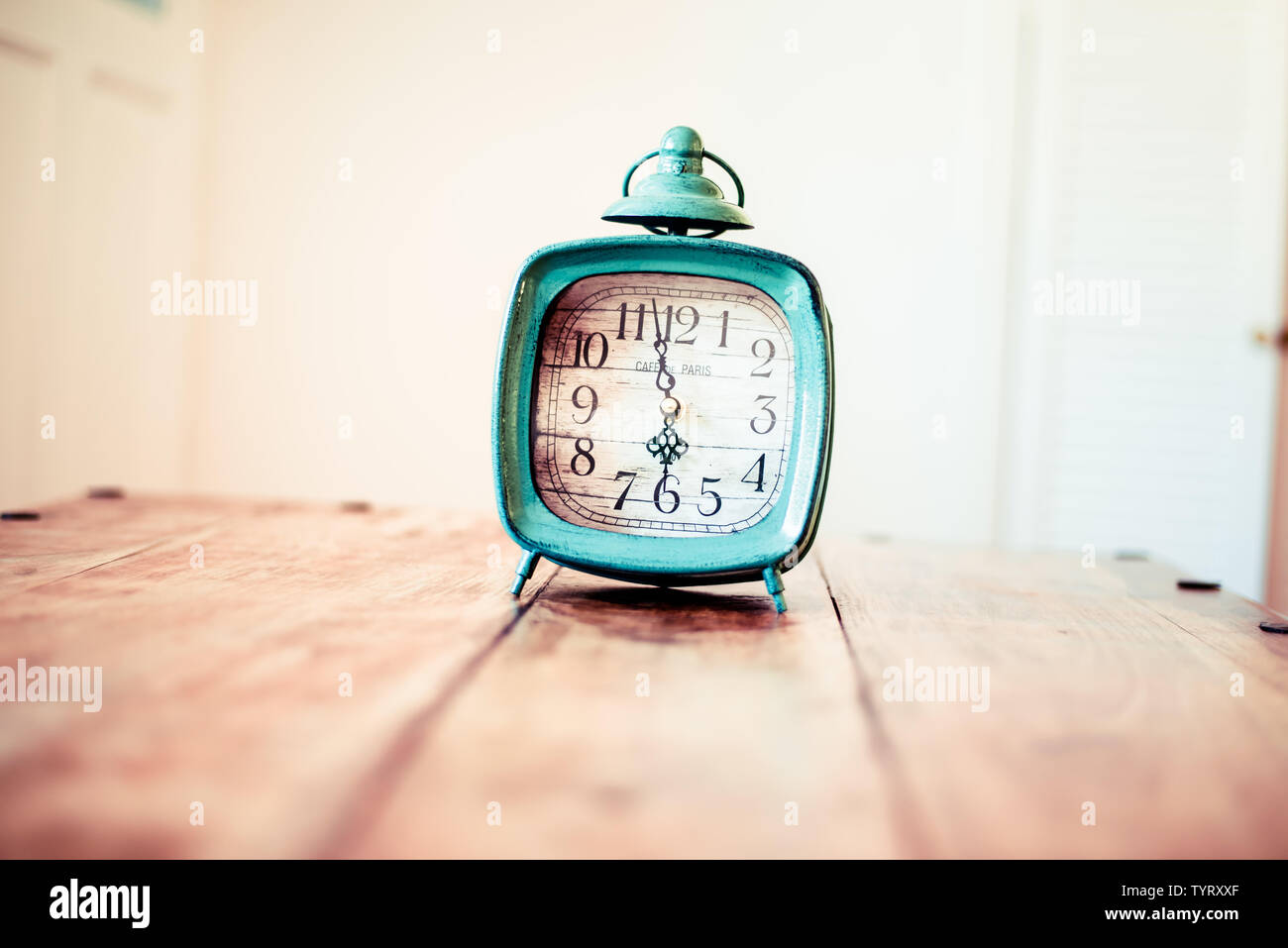 Rustic clock - vintage old fashioned clock Stock Photo - Alamy