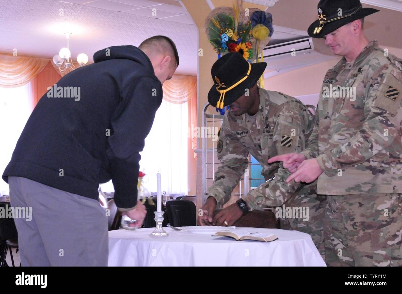 Lt. Col. Robert Wisham, and Command Sgt. Maj. Michael Oliver, command ...