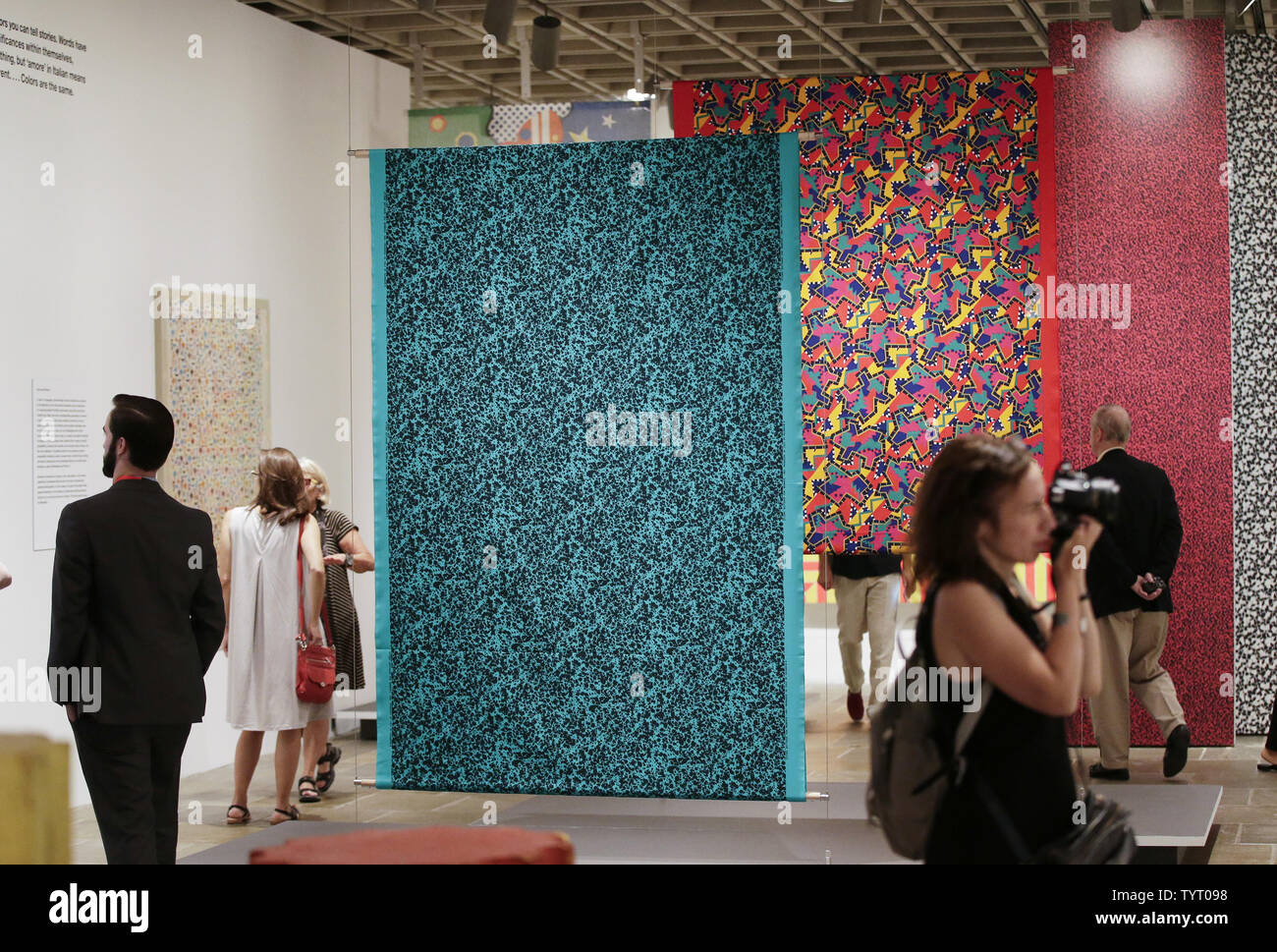 Pattern, painting and other items are on display at a press preview of ...