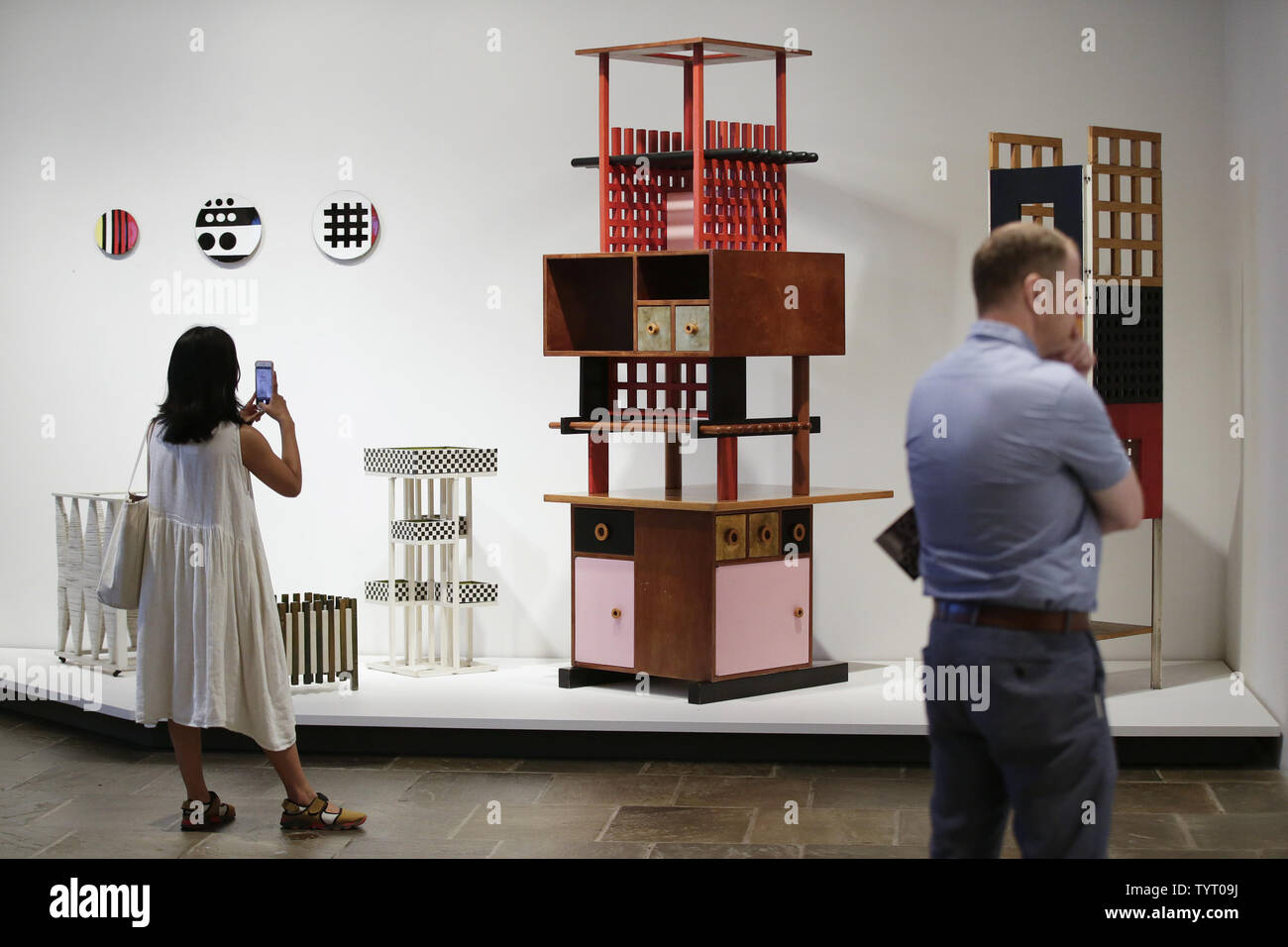 Furniture and other items are on display at a press preview of Ettore ...
