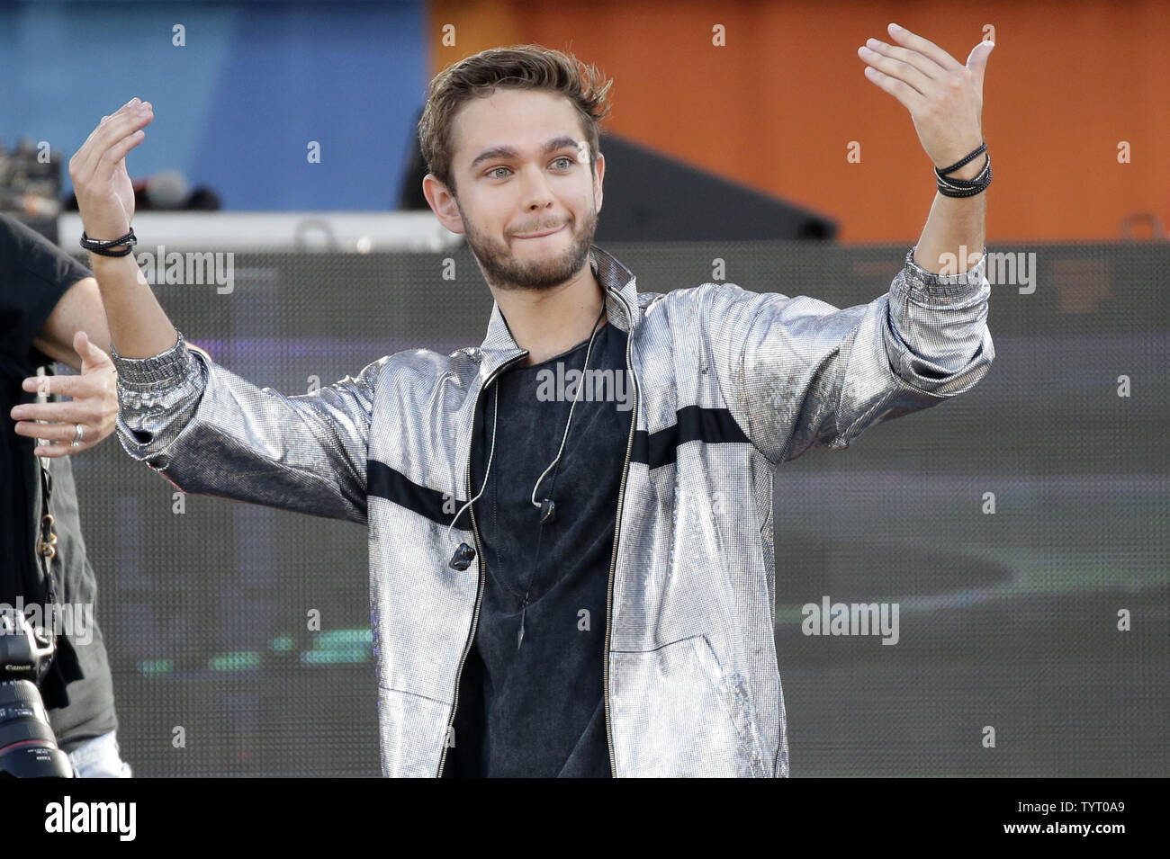 Zedd stands on the stage before he performs on the Good Morning America ...