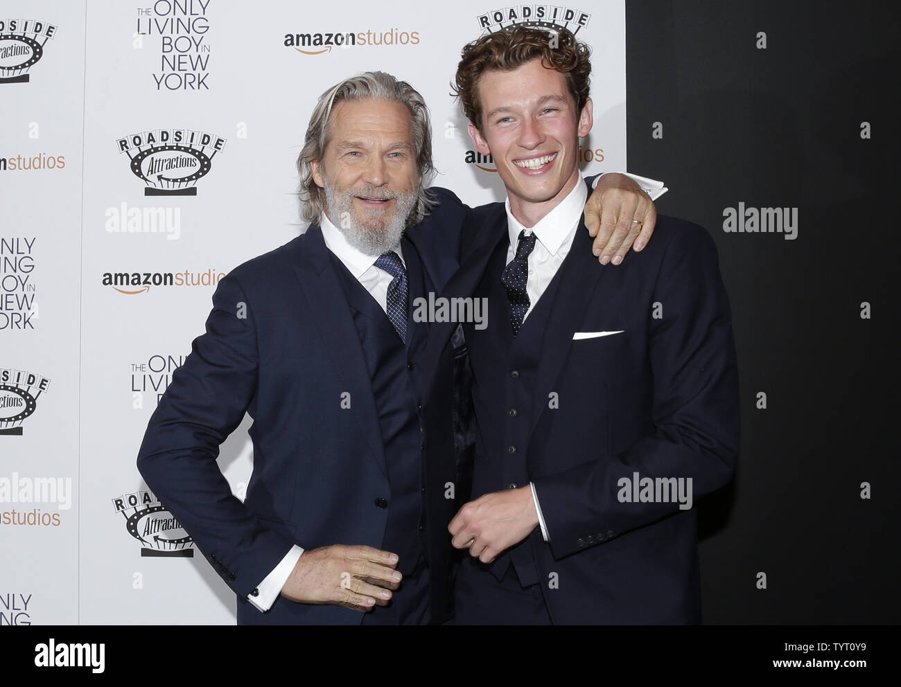 Jeff Bridges and Callum Turner arrive on the red carpet at 'The Only ...