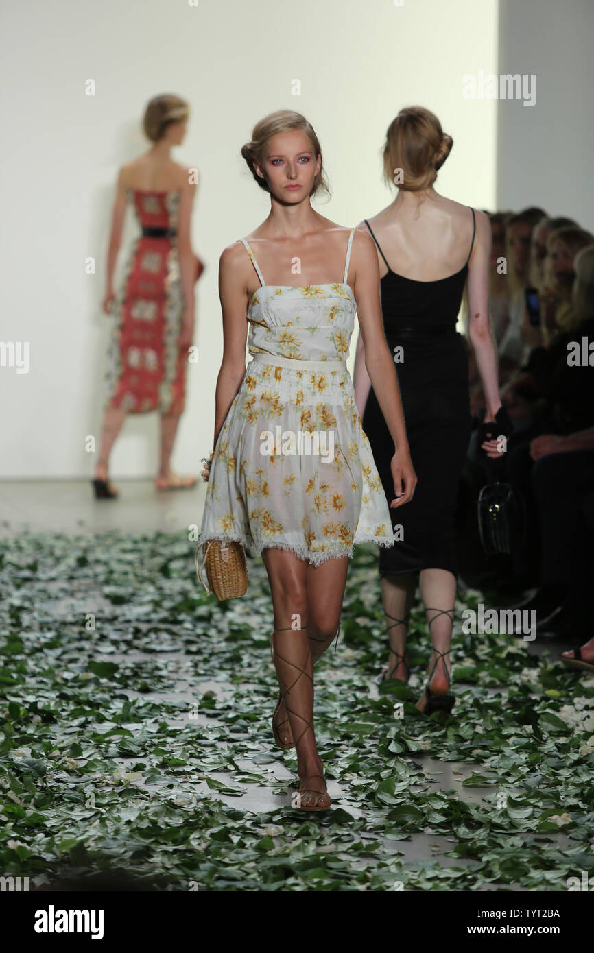 A model walks on the runway at the Brock Collection fashion show during ...