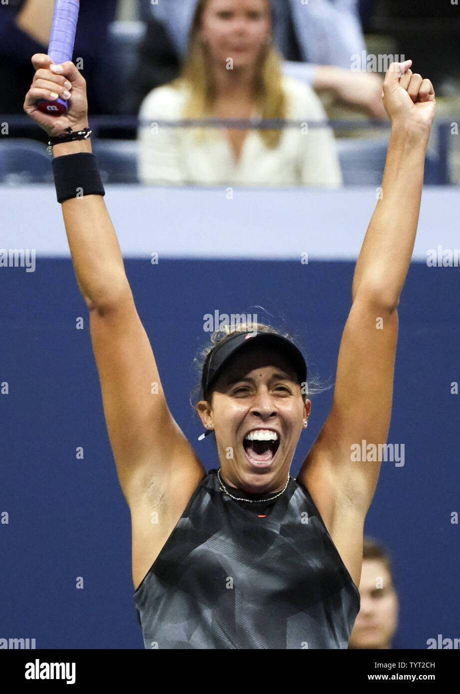 Madison Keys of the United States celebrates her straight set win over ...