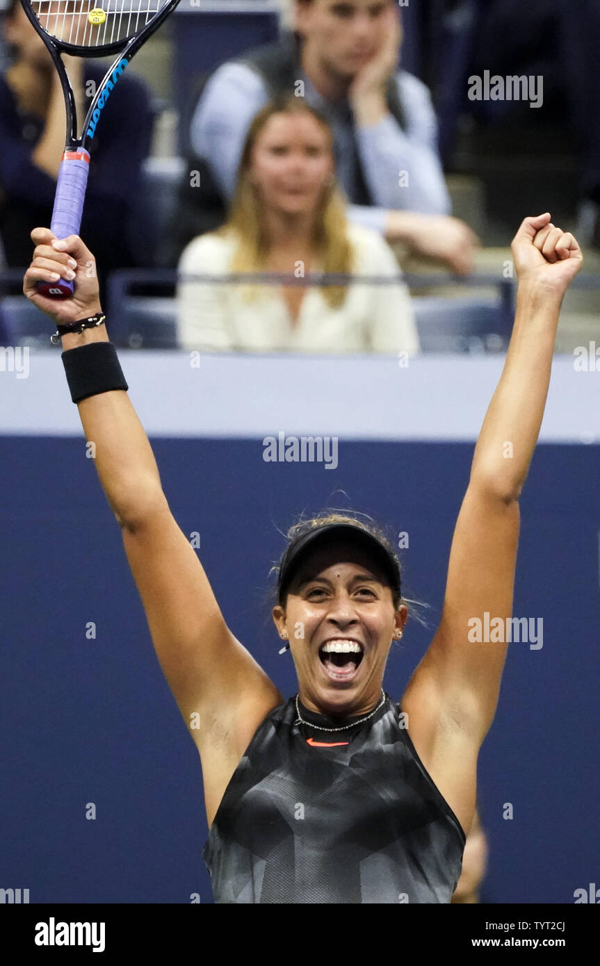 Madison Keys of the United States celebrates her straight set win over ...