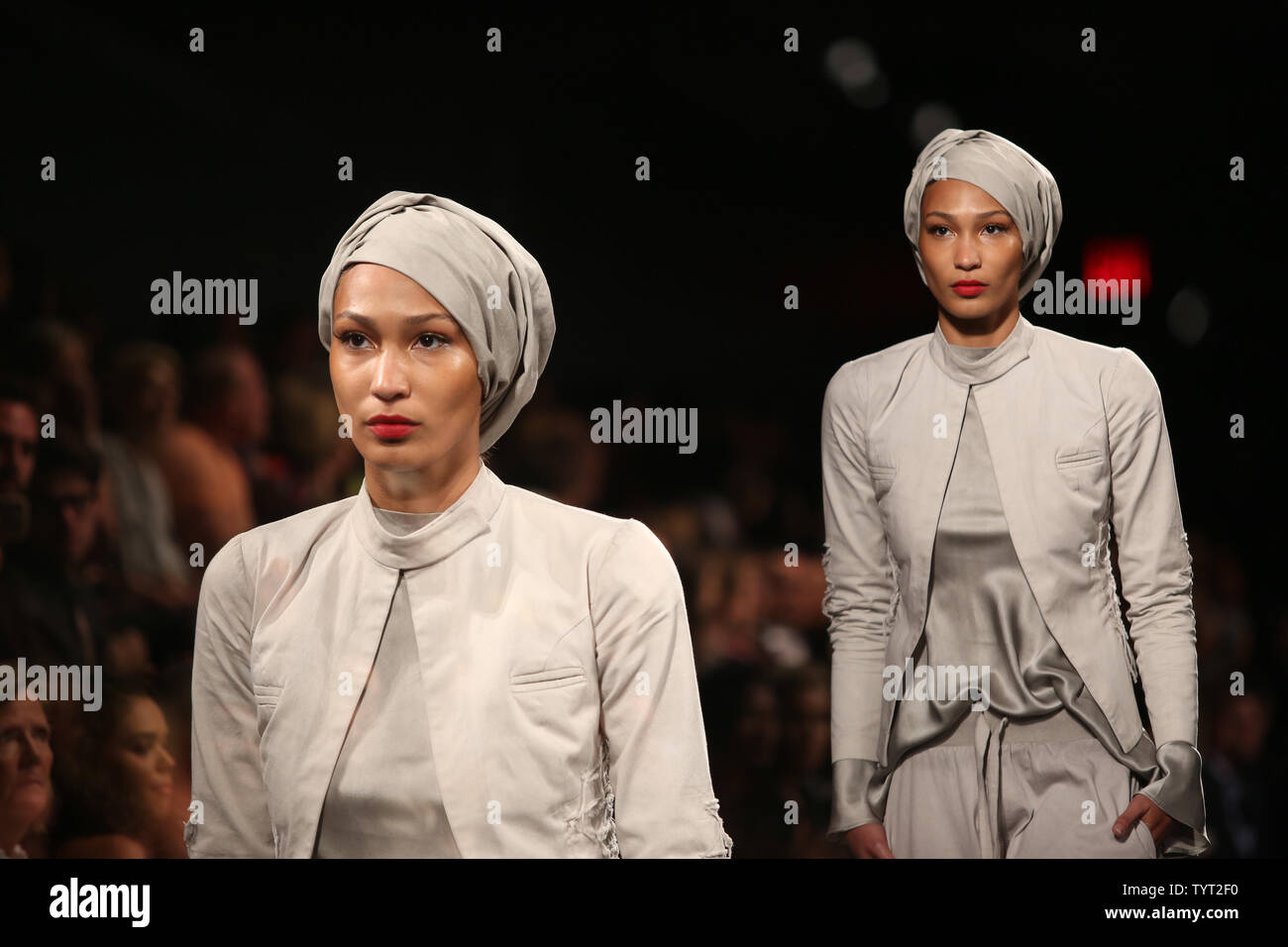 A model walks on the runway at the Project Runway fashion show during ...