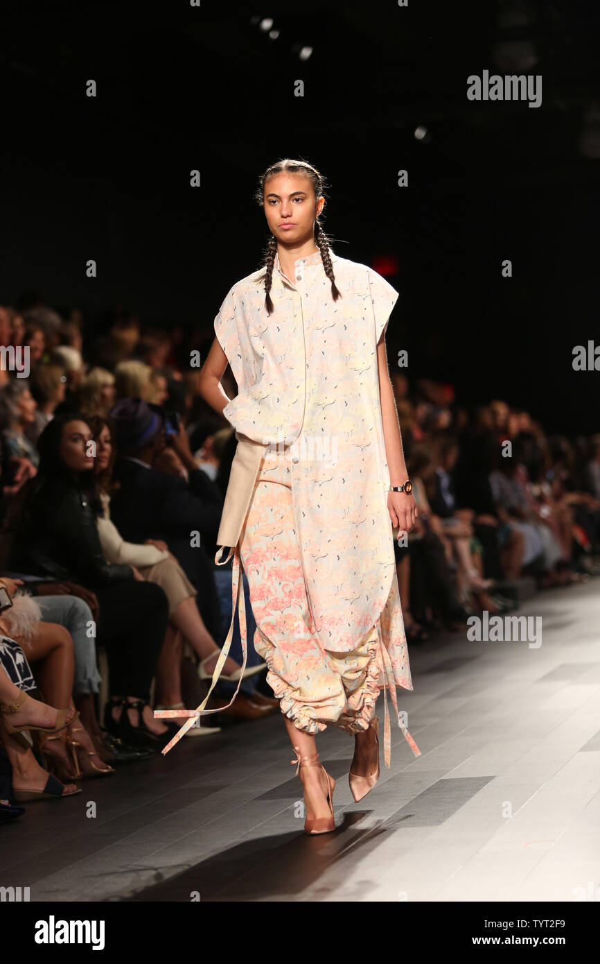A model walks on the runway at the Project Runway fashion show during ...