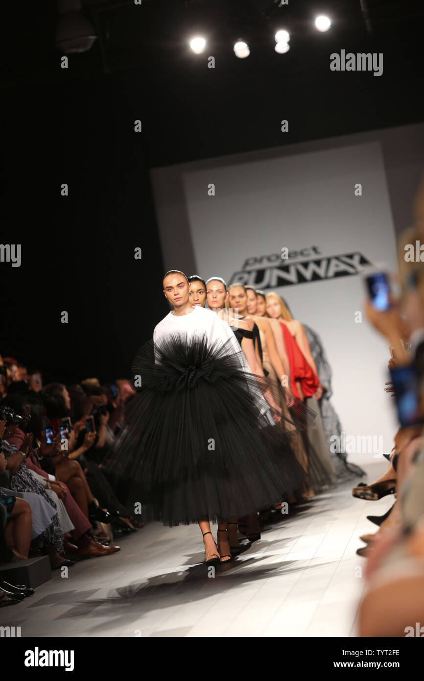 Models walk on the runway at the Project Runway fashion show during New ...