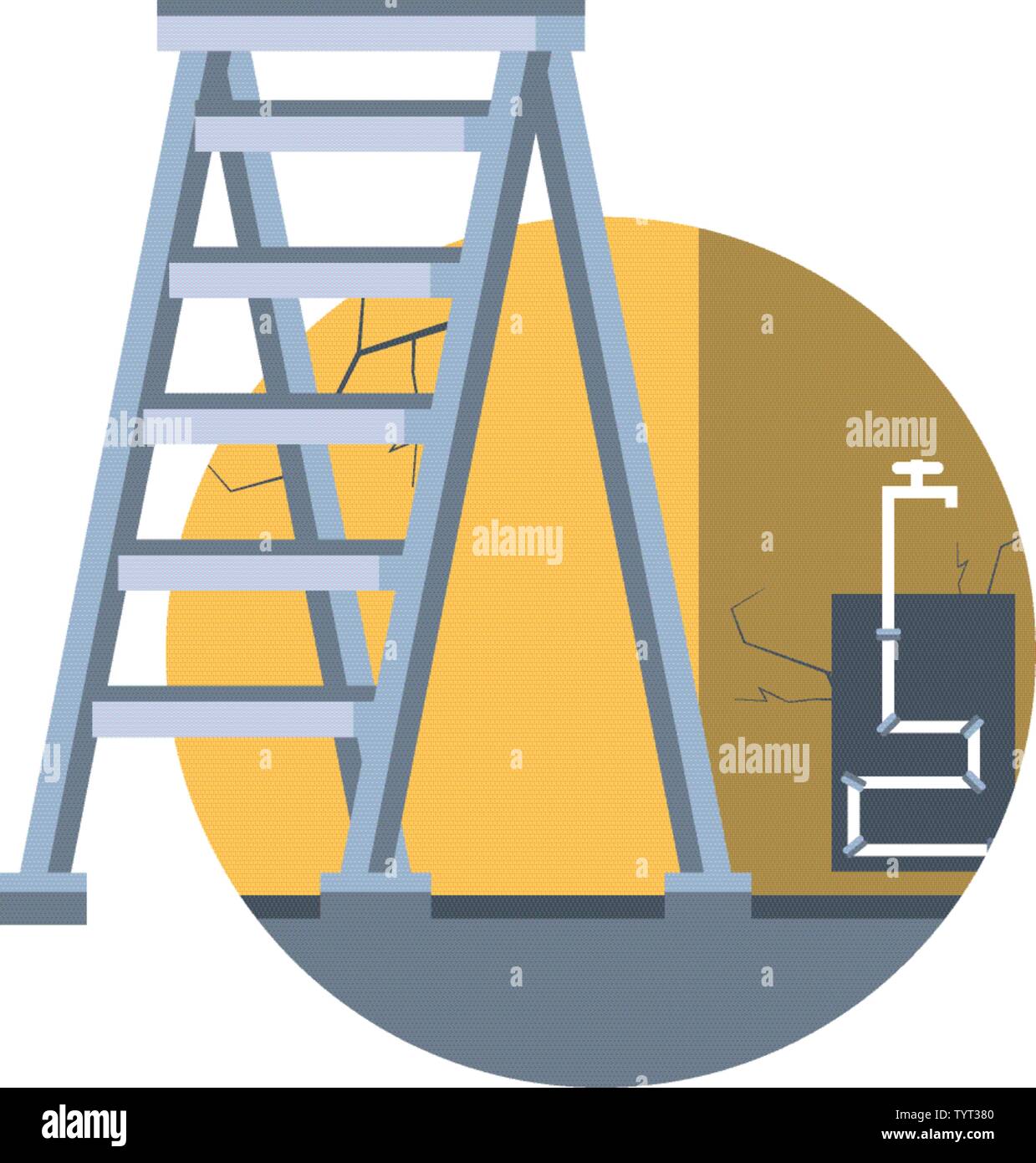 Ladder design, under construction work repair progress reconstruction ...