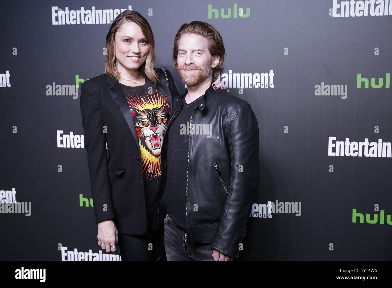 Clare Grant and Seth Green arrive on the red carpet Hulu's New York ...