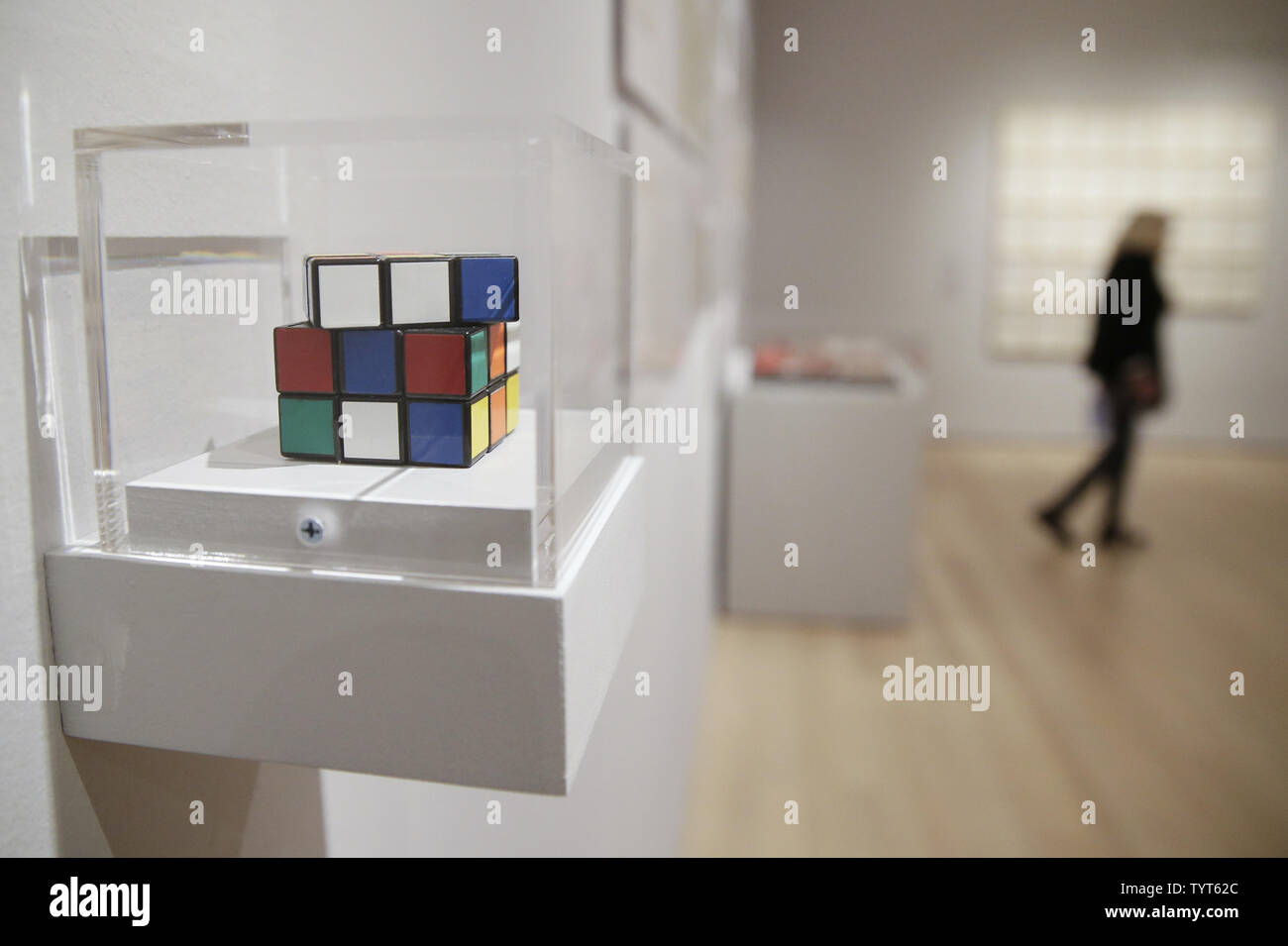 A Rubik's Cube is on display at a press preview of 'Thinking Machines ...