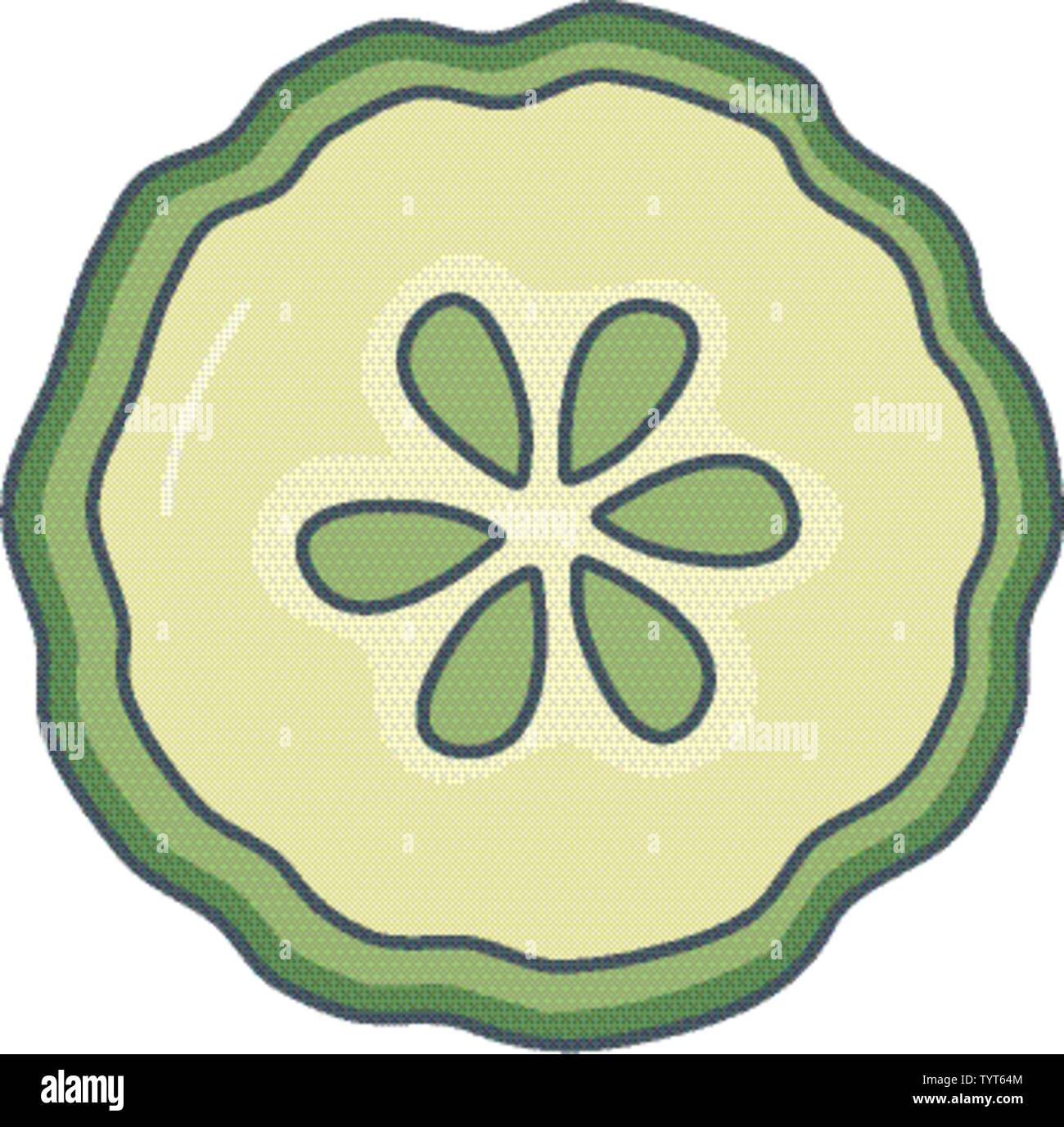 delicious healthy meal vegetable cucumber cartoon vector illustration ...