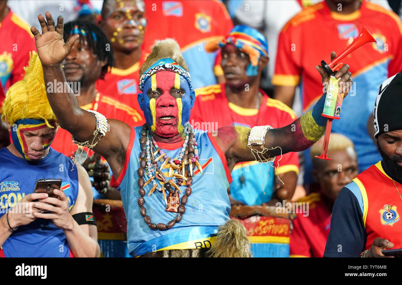 June 26, 2019: DR Congo fans before the 2019 African Cup of Nations ...