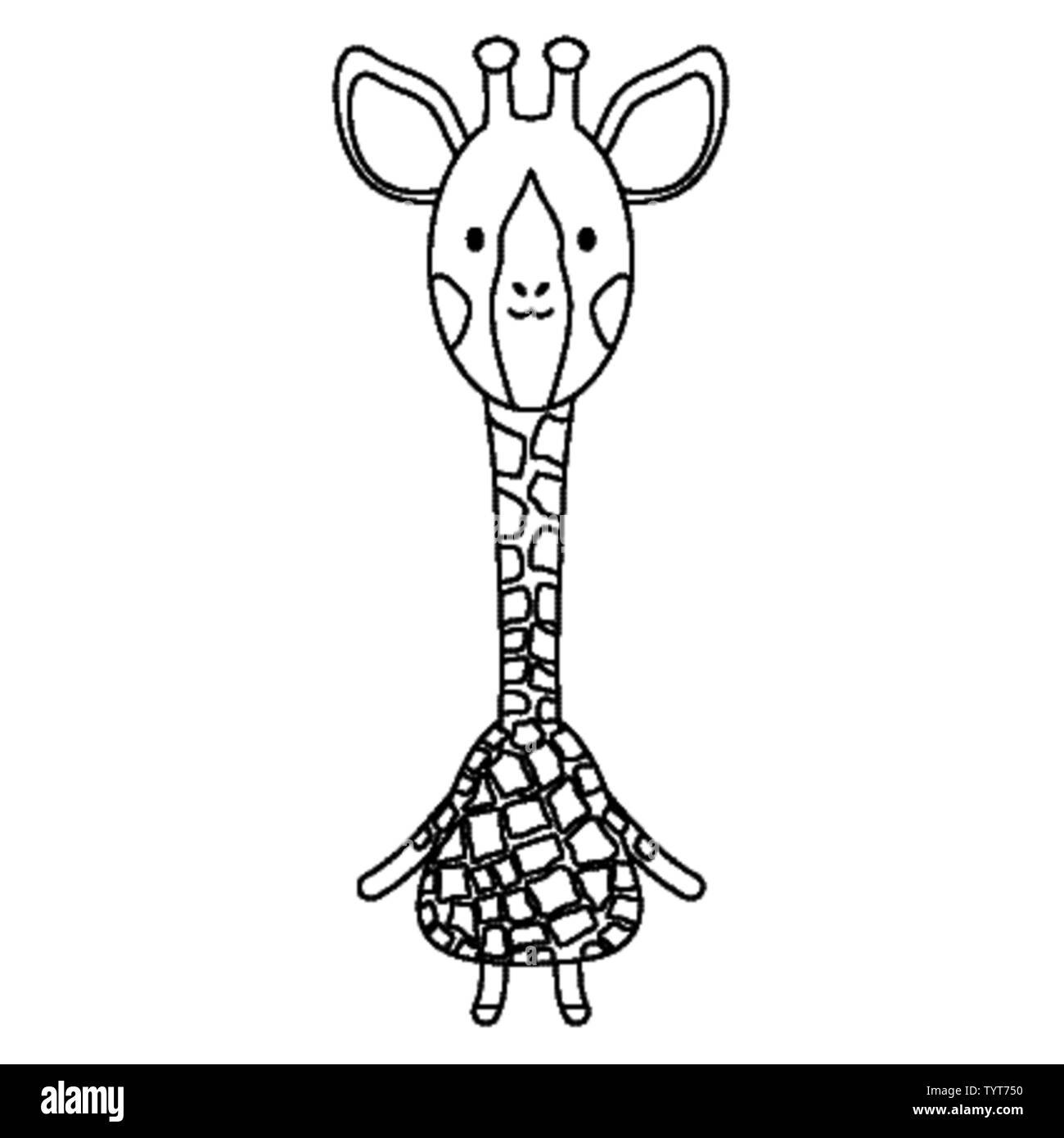 cute giraffe childish character vector illustration design Stock Vector ...