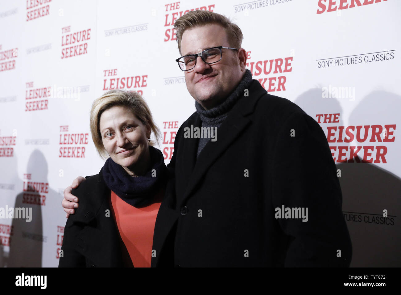 Edie Falco and Stephen Wallem arrive on the red carpet at 'The Leisure ...