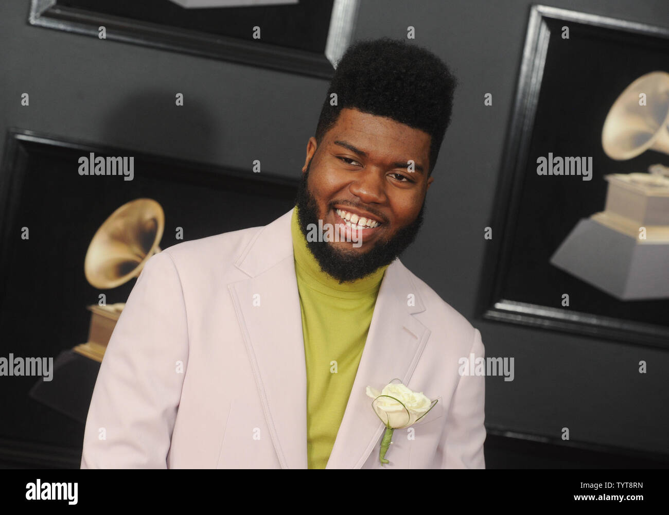 Khalid arrives on the red carpet at the 60th Annual Grammy Awards ...