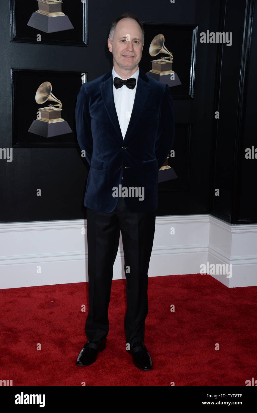 Tom MacDougall arrives on the red carpet at the 60th Annual Grammy Awards ceremony at Madison ...