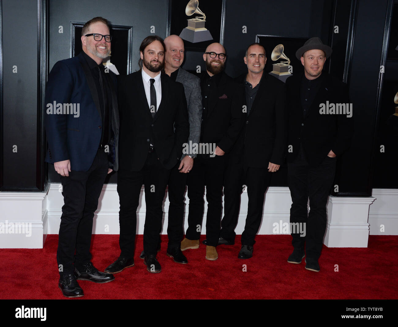 The band Mercy Me arrives on the red carpet at the 60th Annual Grammy ...