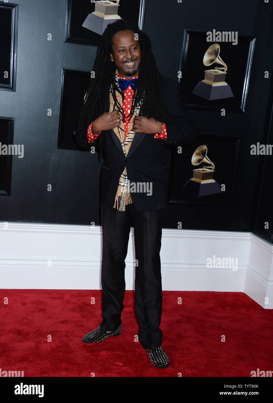 Allen Forrest arrives on the red carpet at the 60th Annual Grammy ...