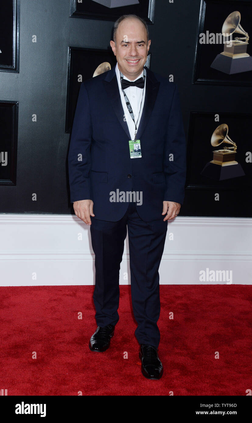 Pete Ganbarg arrives on the red carpet at the 60th Annual Grammy Awards ...