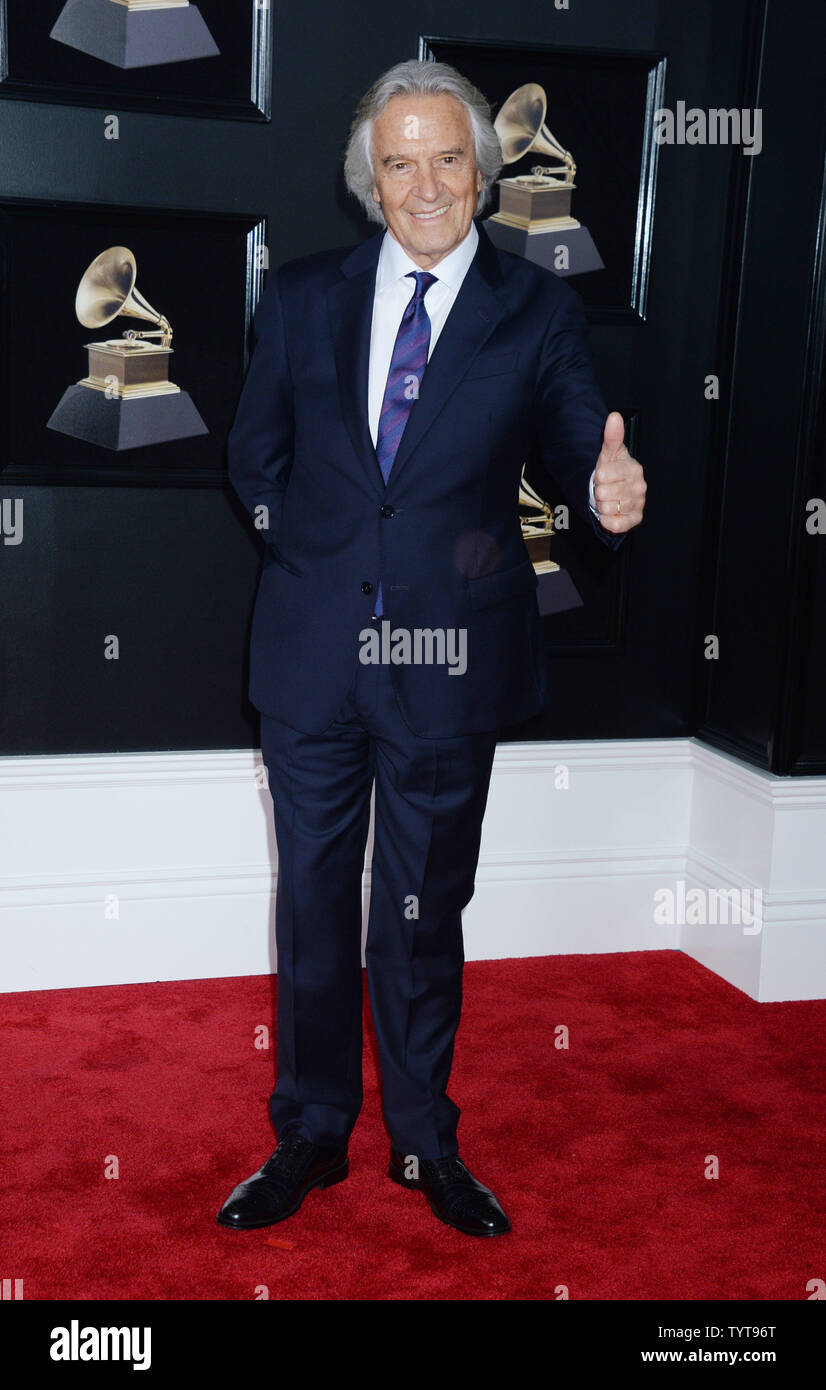 John McLaughlin arrives on the red carpet at the 60th Annual Grammy Awards ceremony at Madison ...