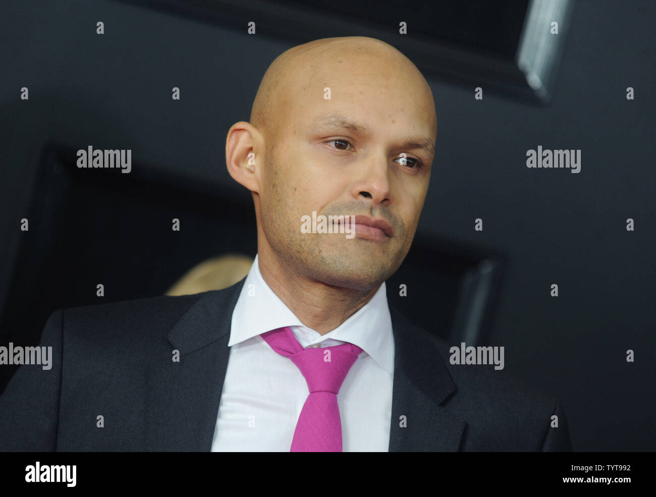 Miguel Zenon arrives on the red carpet at the 60th Annual Grammy Awards ...