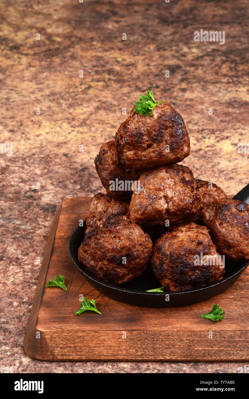 stack of cooked homemade meatballs Stock Photo - Alamy