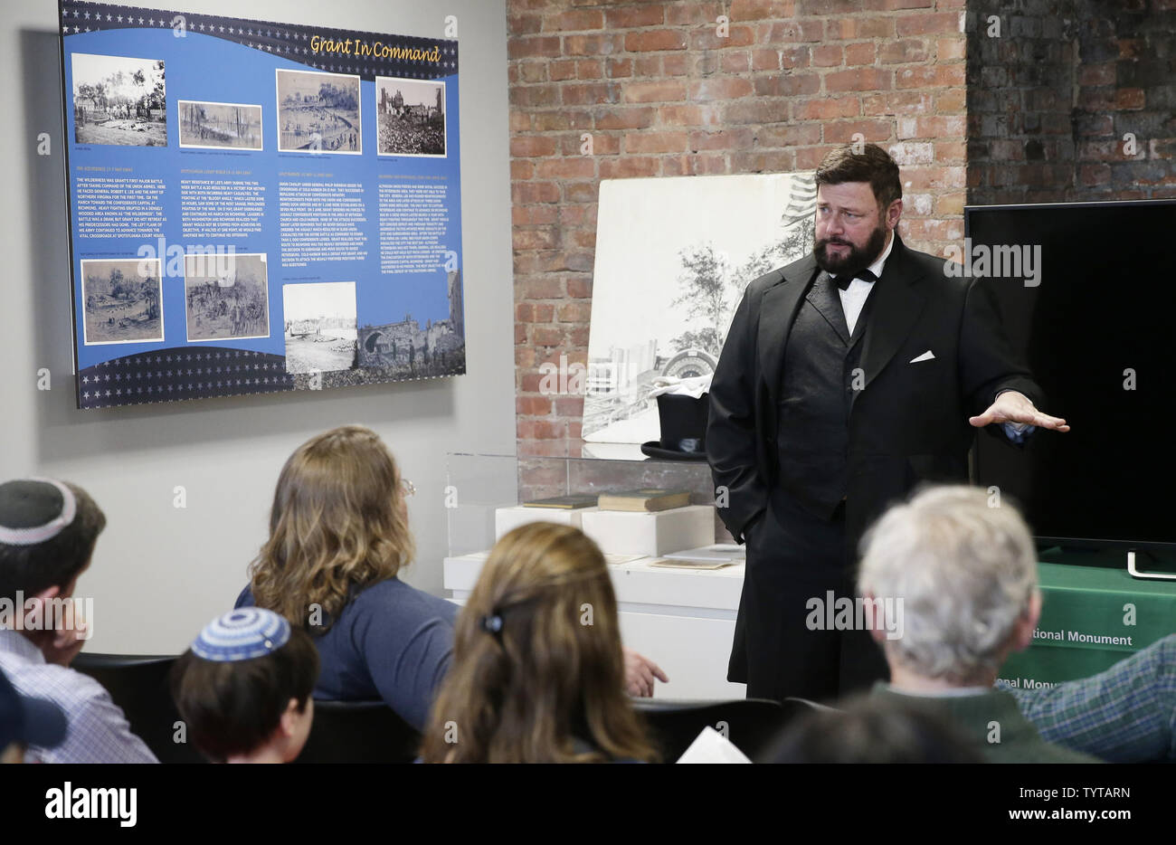 Kenneth J. Serfass impersonates President Ulysses S. Grant as he speaks ...